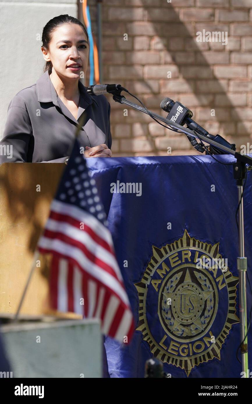 Queens, NY, USA. 30th May, 2022. Alexandria Ocasio Cortez at a public ...