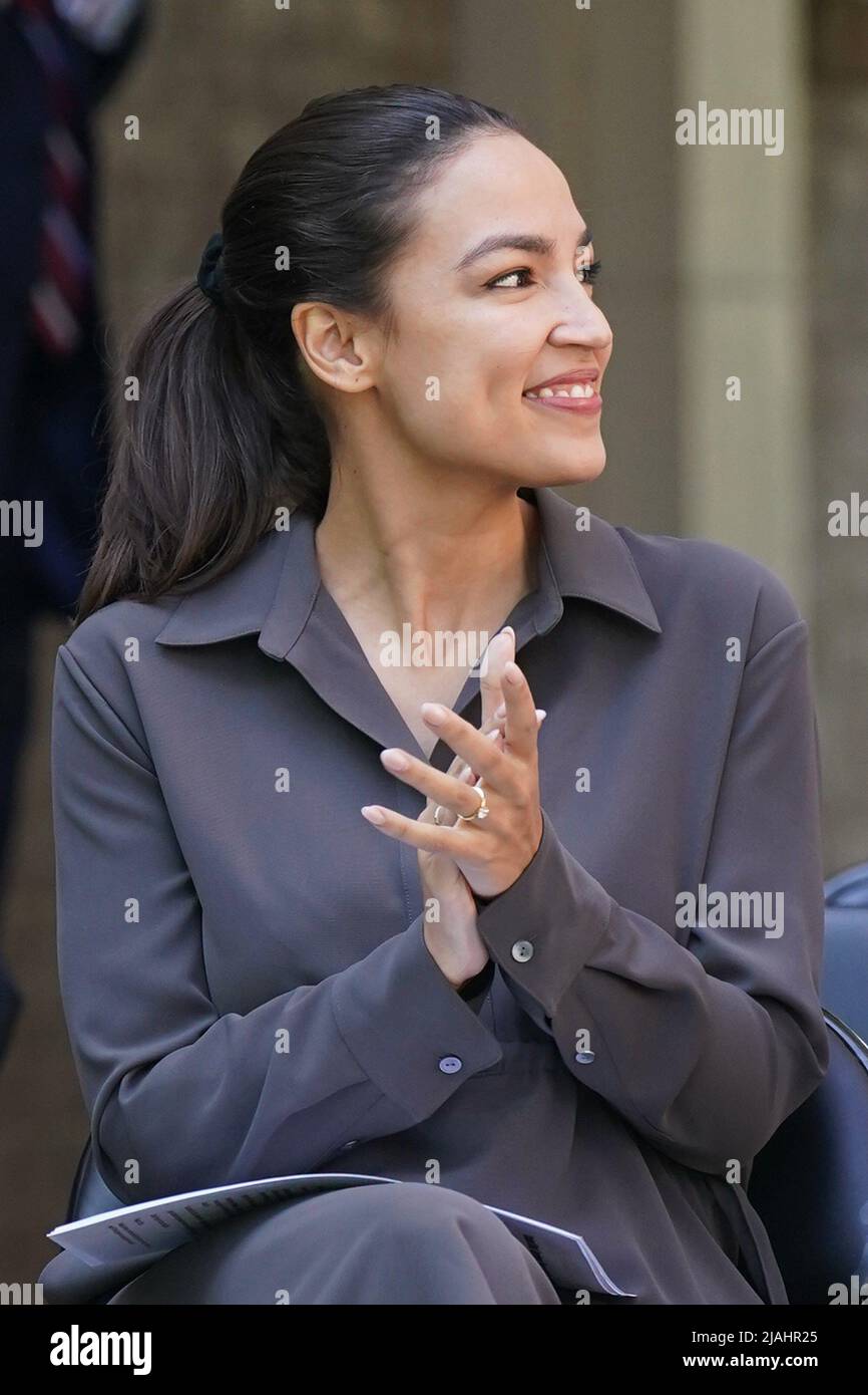 Queens, NY, USA. 30th May, 2022. Alexandria Ocasio Cortez at a public ...