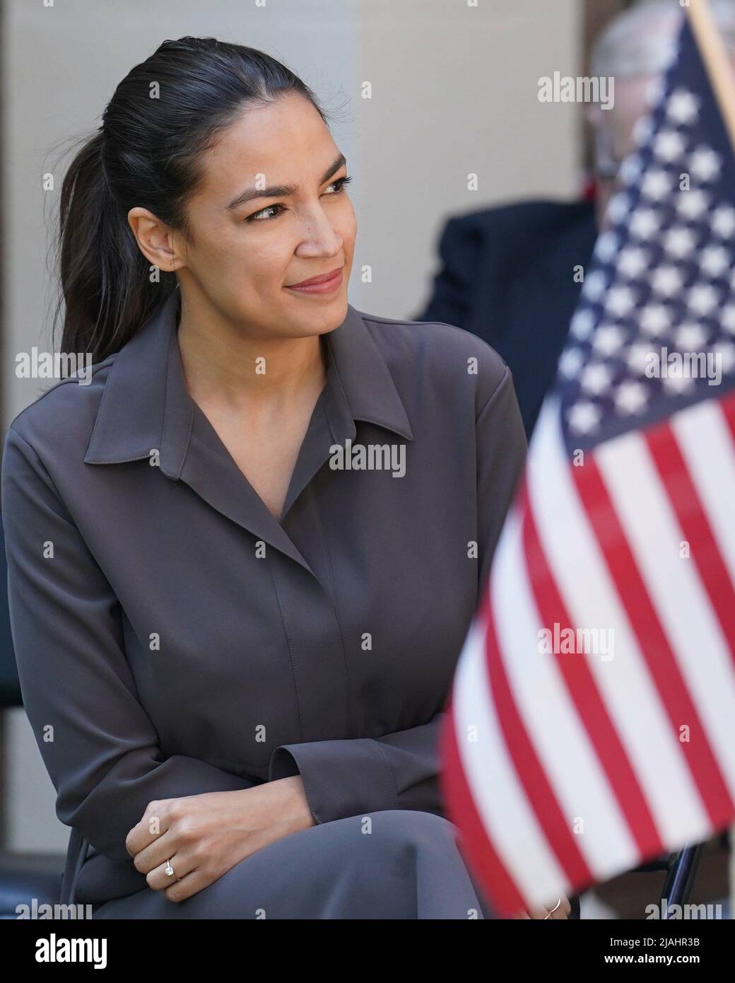 Queens, NY, USA. 30th May, 2022. Alexandria Ocasio Cortez at a public ...