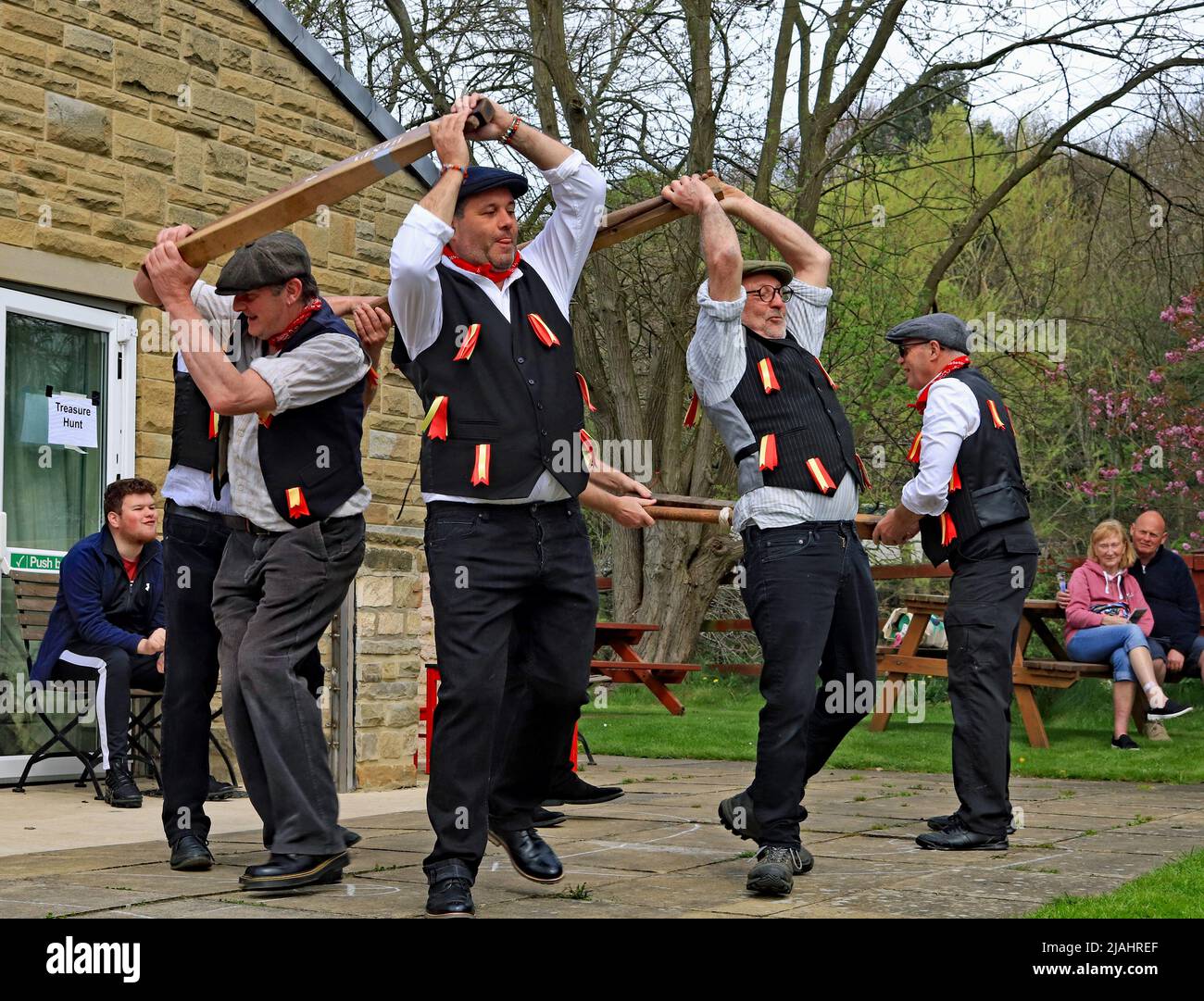 Up and over lads, Members of the South Pennine Boat Club performing the ...