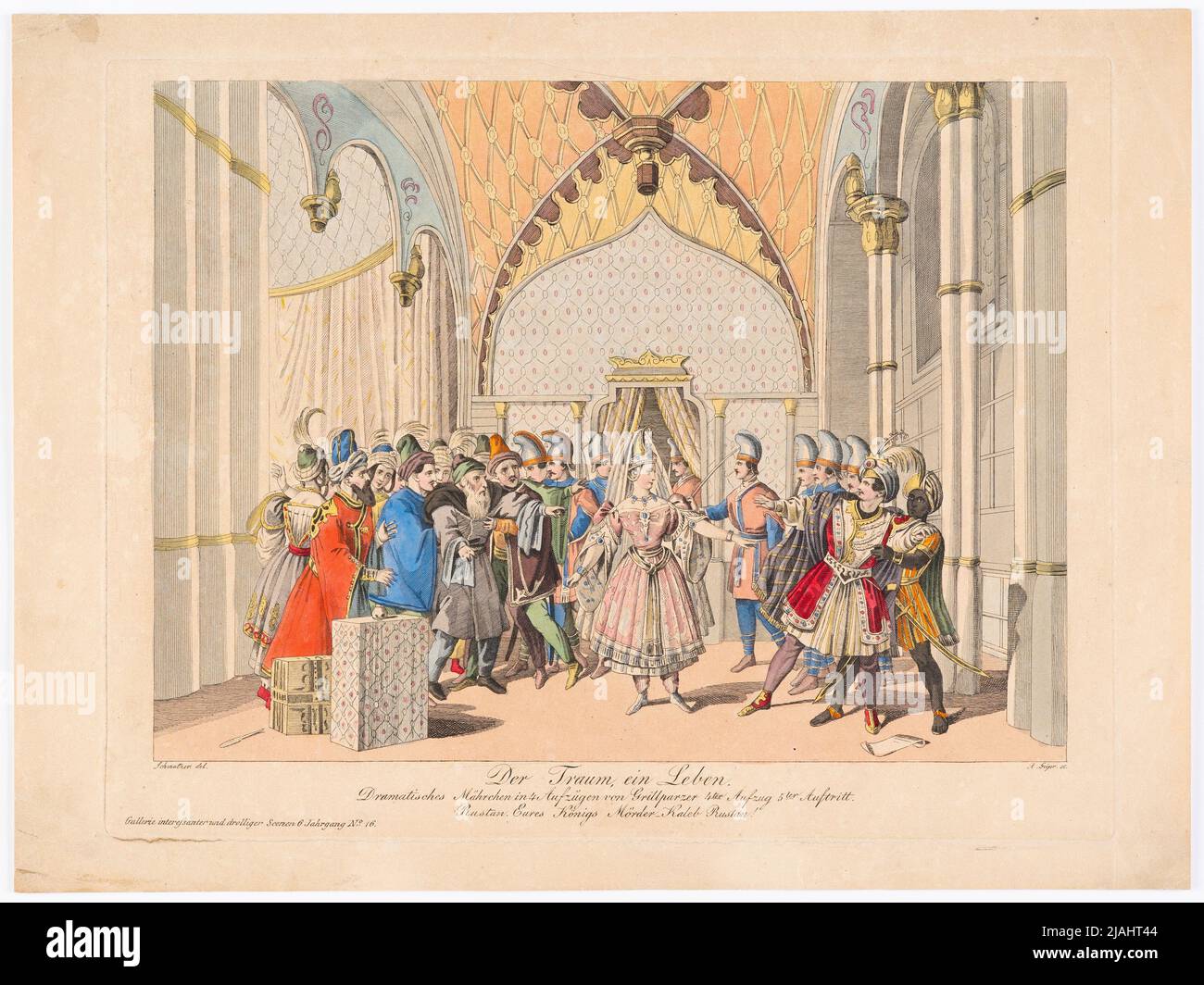 "The dream a life", by (Gallerie Drollerie Scenen to the theater newspaper, 6th vol., No. 16 ...