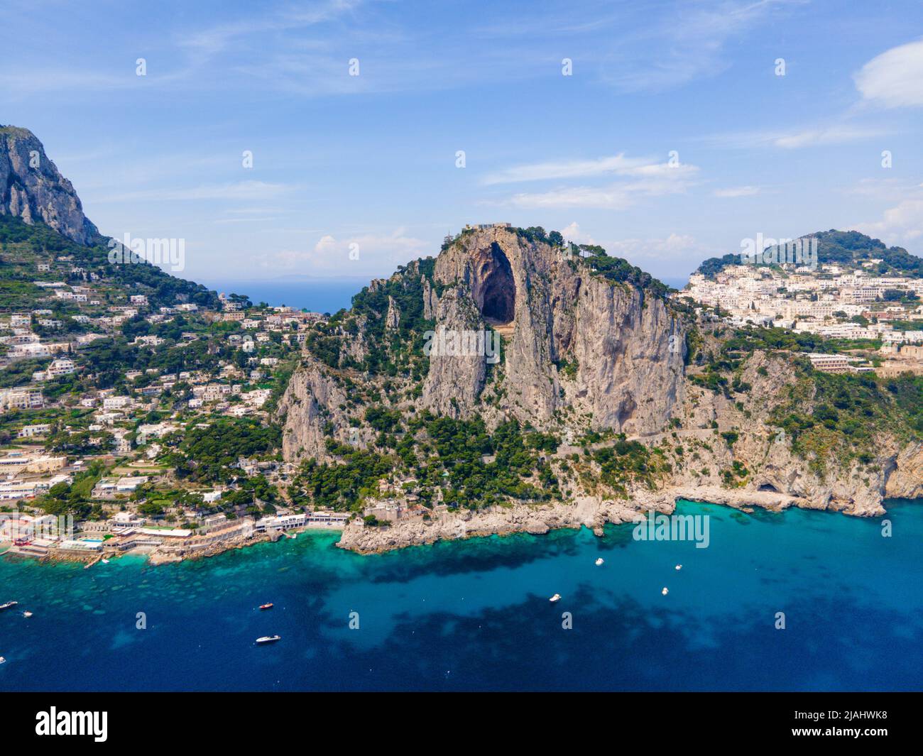 Capri Island Italy. Coast Rocks And Wonderful Cost And Cliff With Deep ...