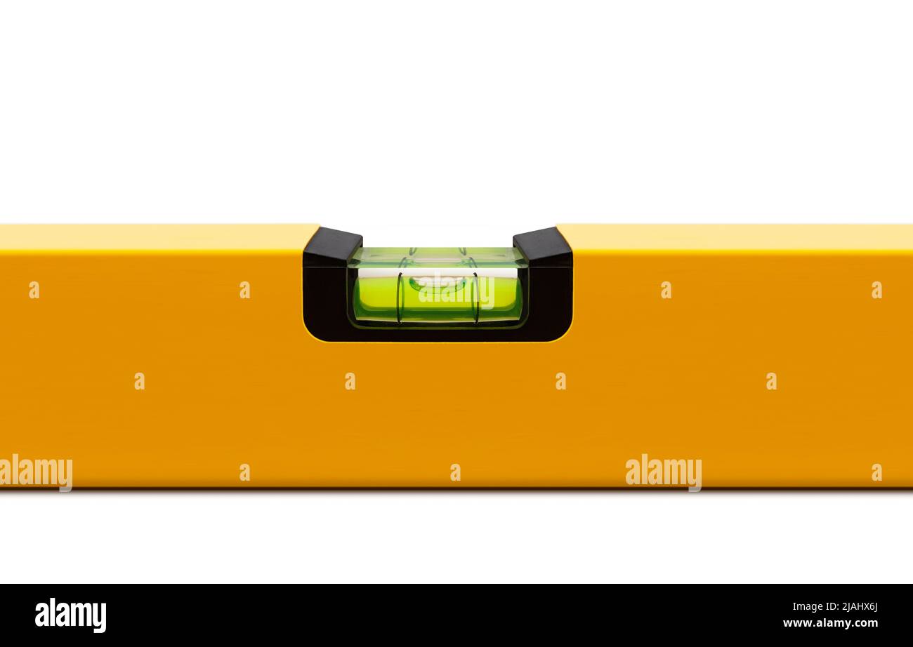 Yellow building level, isolated on a white background Stock Photo - Alamy