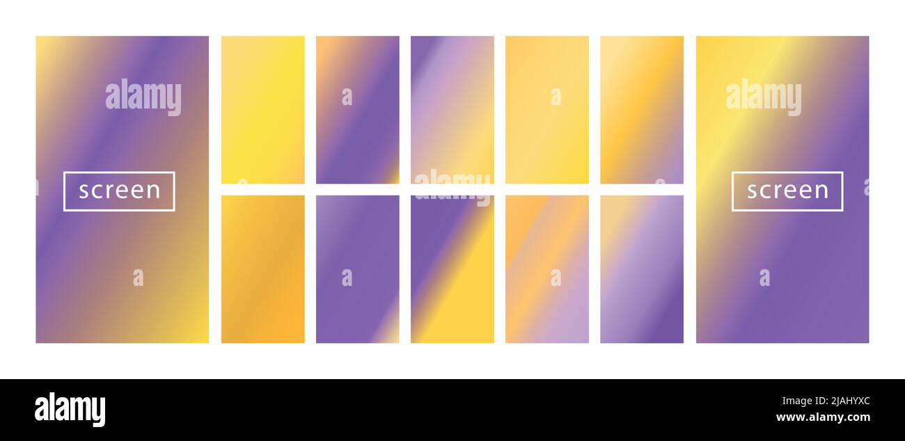 Mobile screen lock display collection of colorful backgrounds in trendy ...