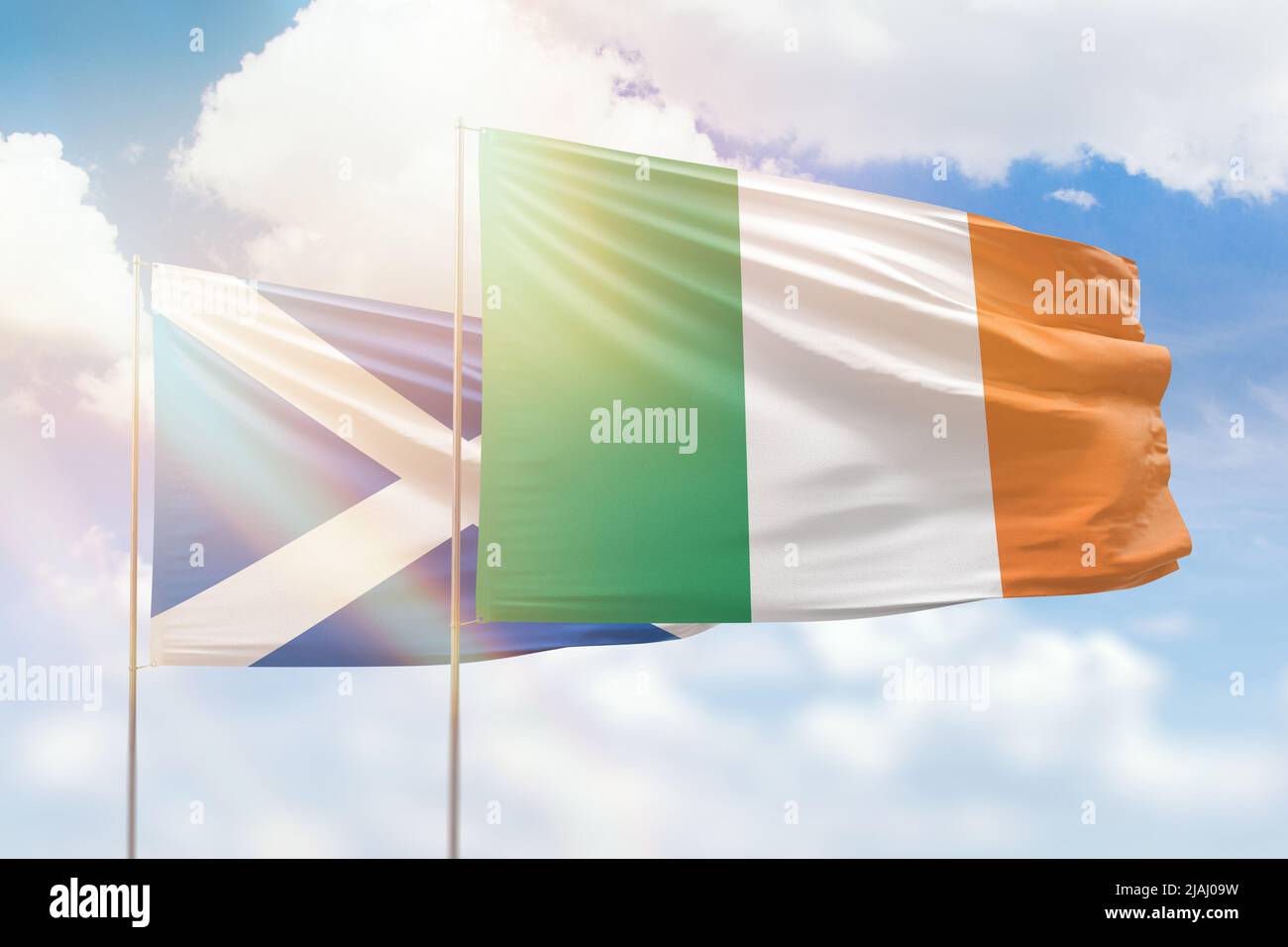 Scotland ireland flags waving hi-res stock photography and images - Alamy
