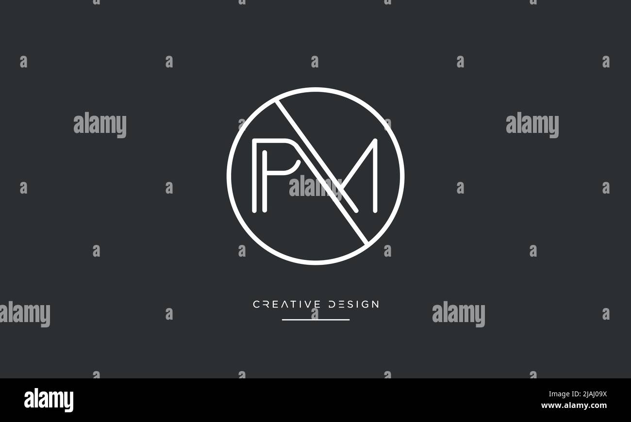 Pm monogram logo hi-res stock photography and images - Alamy