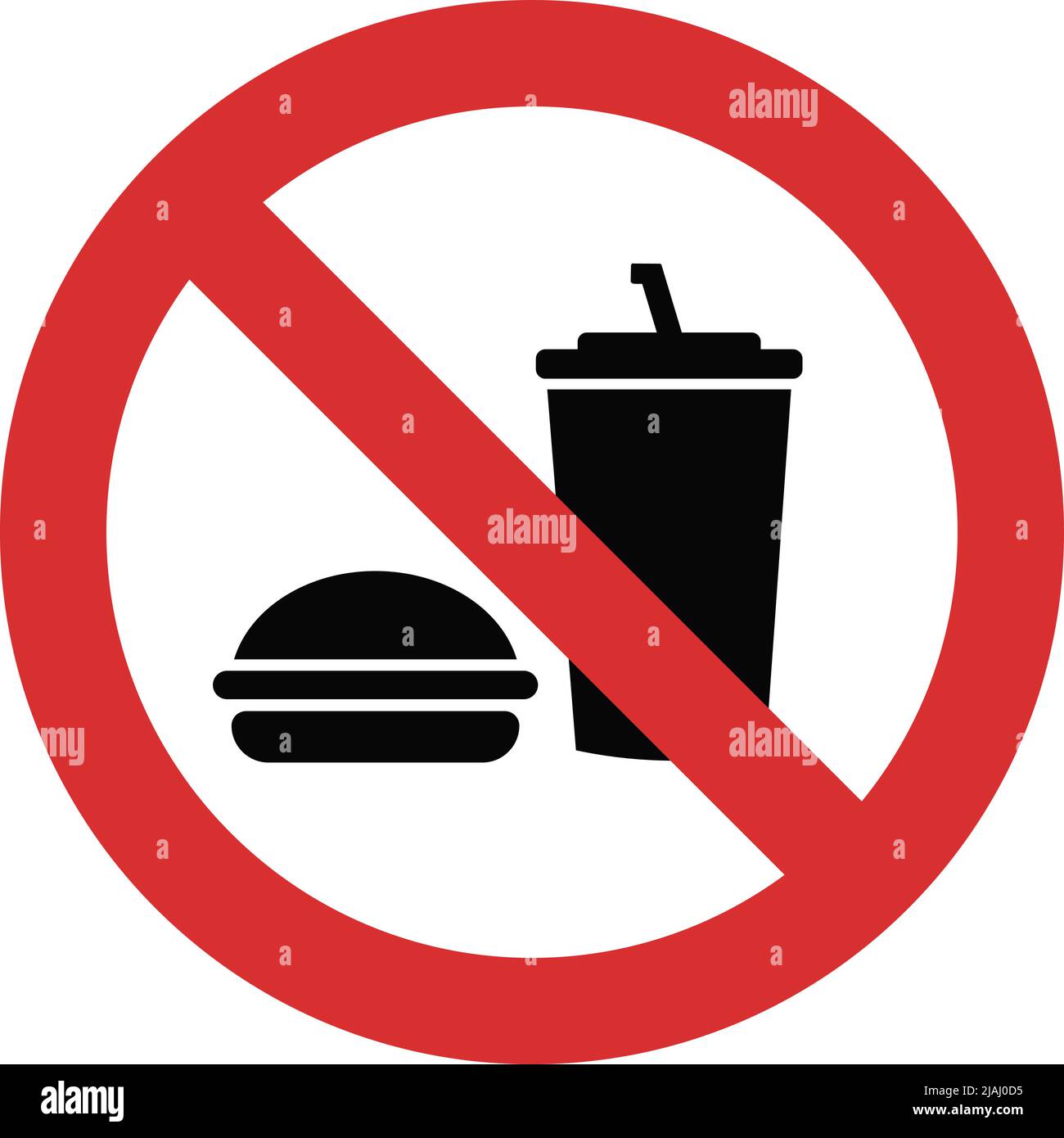 Isolated food and drink prohibition vector icon Stock Vector Image ...