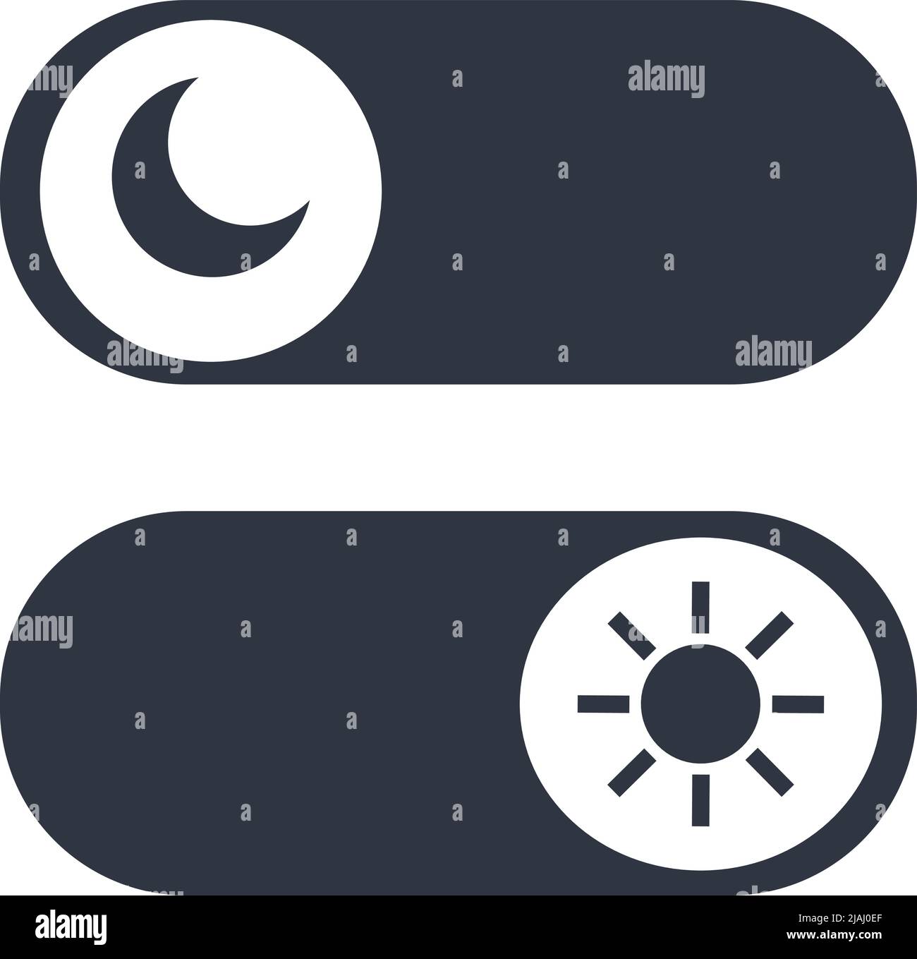 Day light mode and dark mode. Slider Icon. Monochromatic vector Stock ...