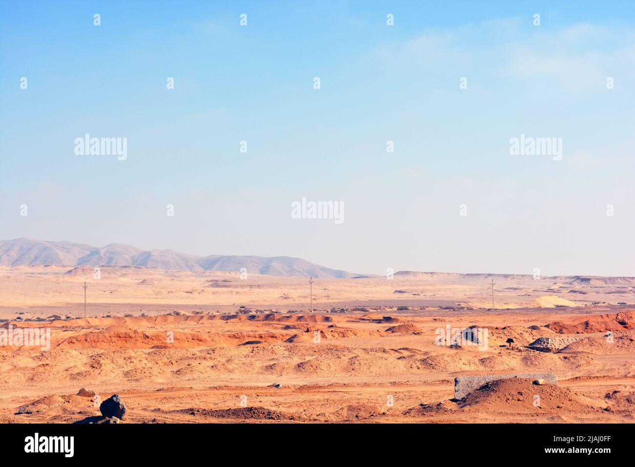 The Eastern desert of Egypt with mountains, sand and the sky, Selective ...