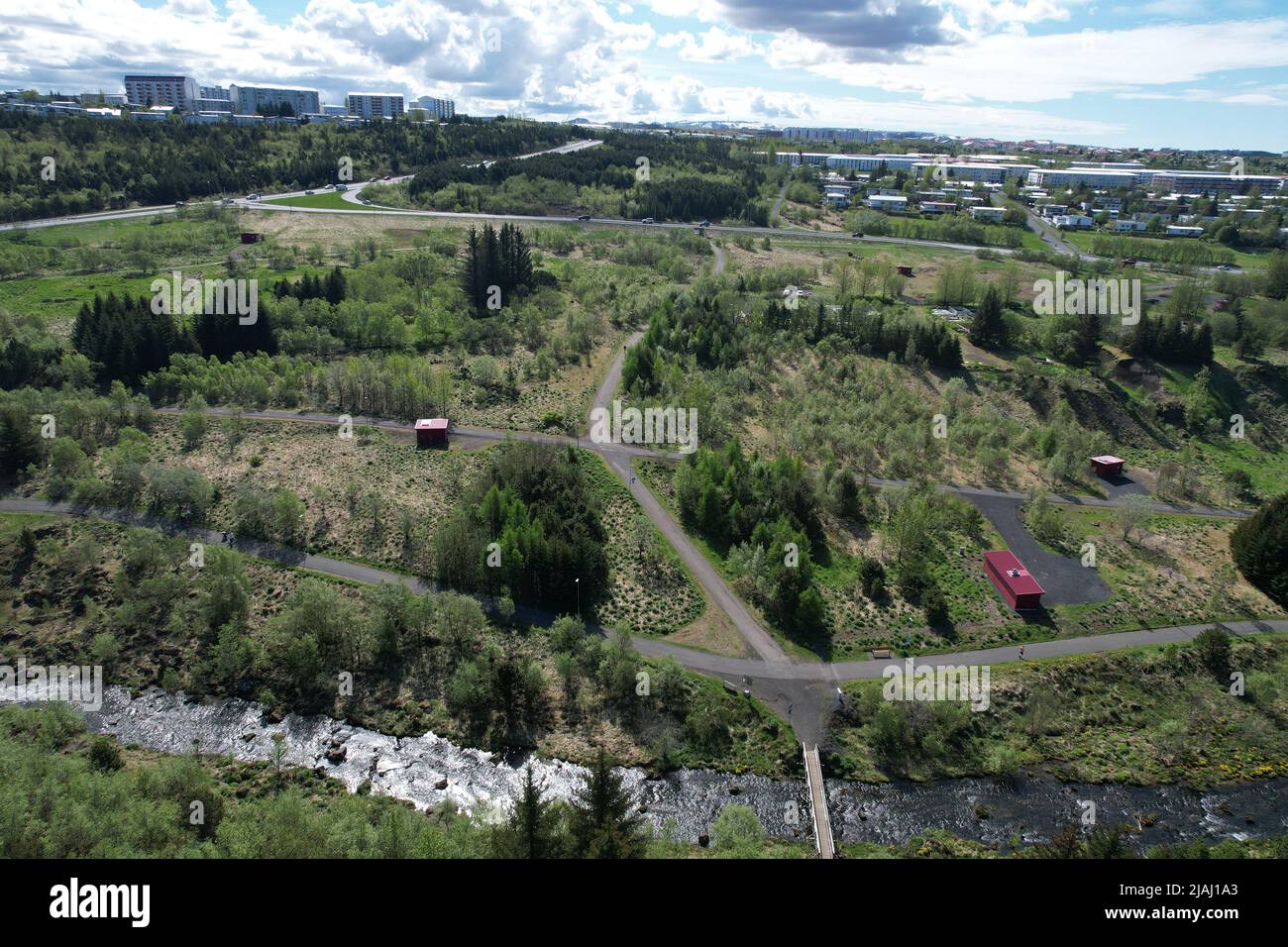 Forest in Reykjavik, Iceland: Ellida River Valley (Ellidaardalur ...