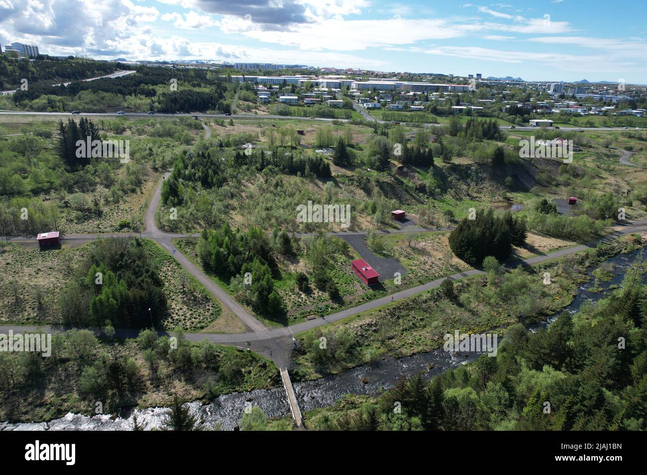 Forest in Reykjavik, Iceland: Ellida River Valley (Ellidaardalur ...