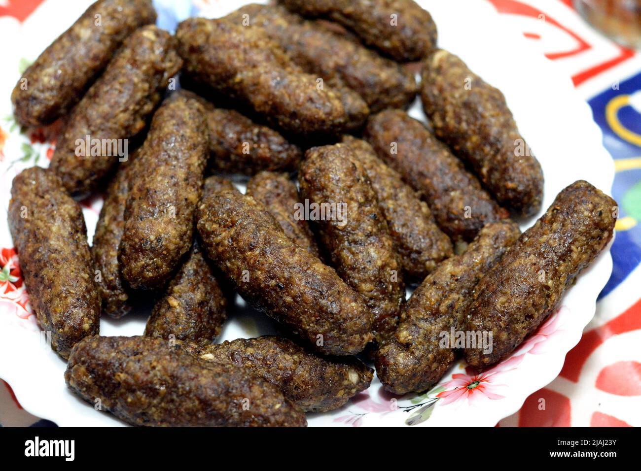 Egyptian Arabic traditional cuisine of minced beef meat called Kofta ...