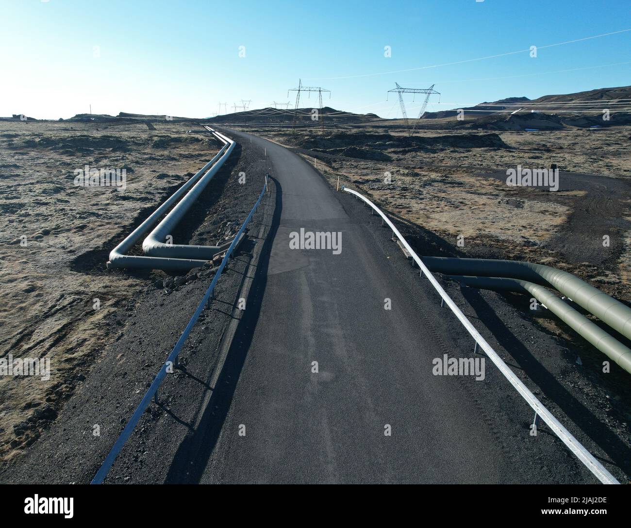 Geothermal Pipes, Hellisheidi Geothermal Power Plant, Iceland Stock ...