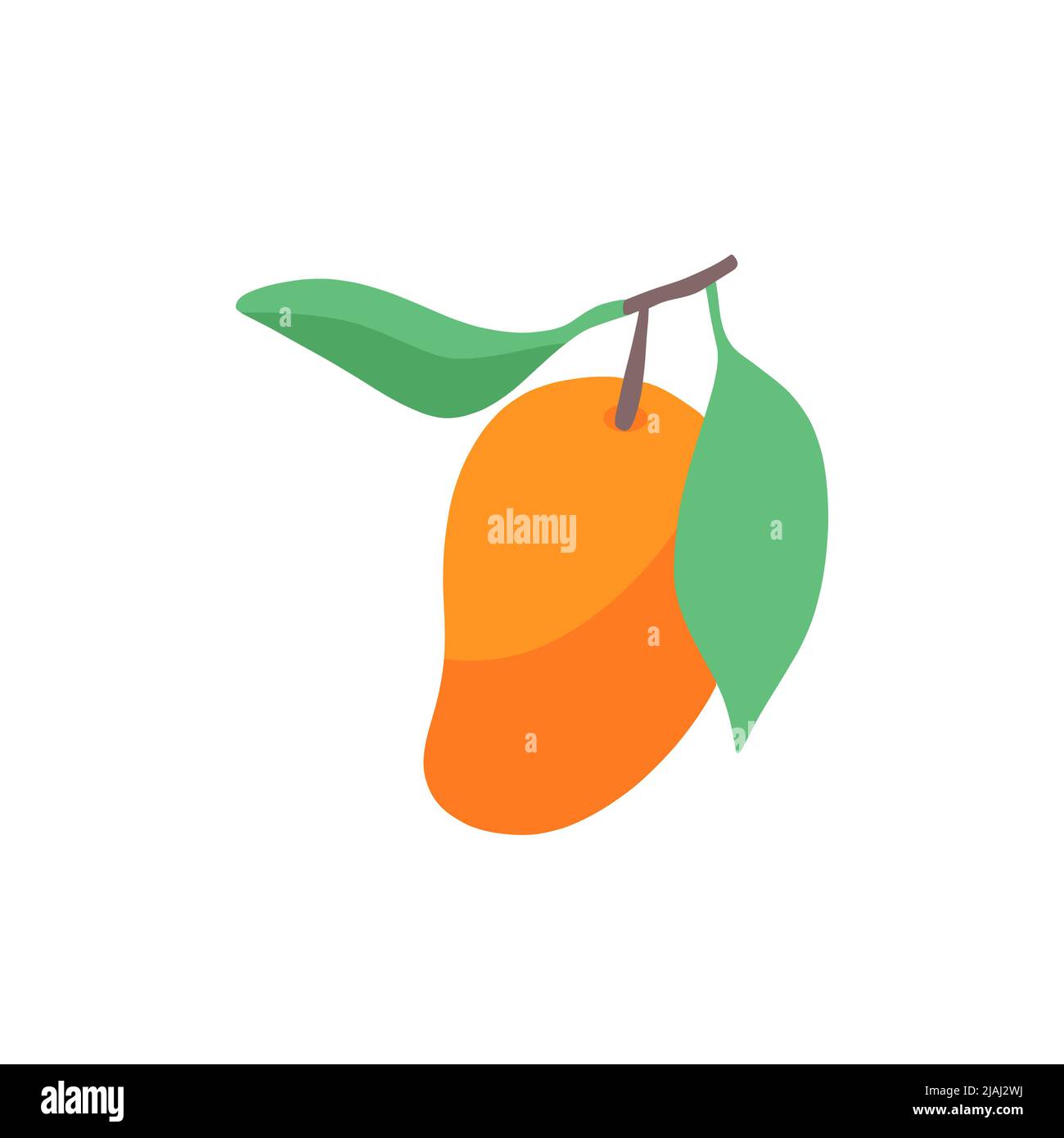 Hand drawn vector illustration of a mango in flat style. Cute ...