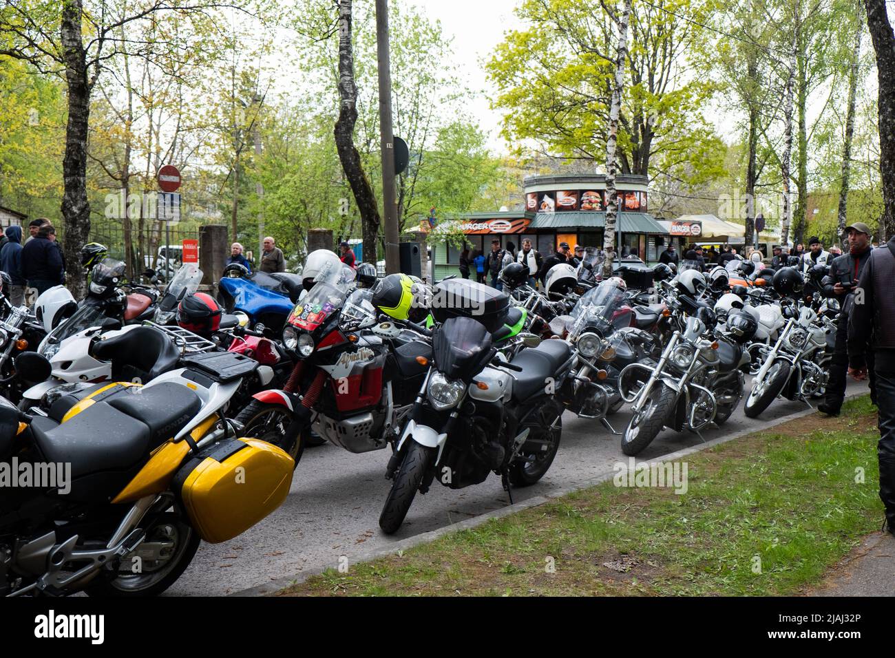 Estonian Motorcycle Season Opening. Motorcyclist gathering parade or ...