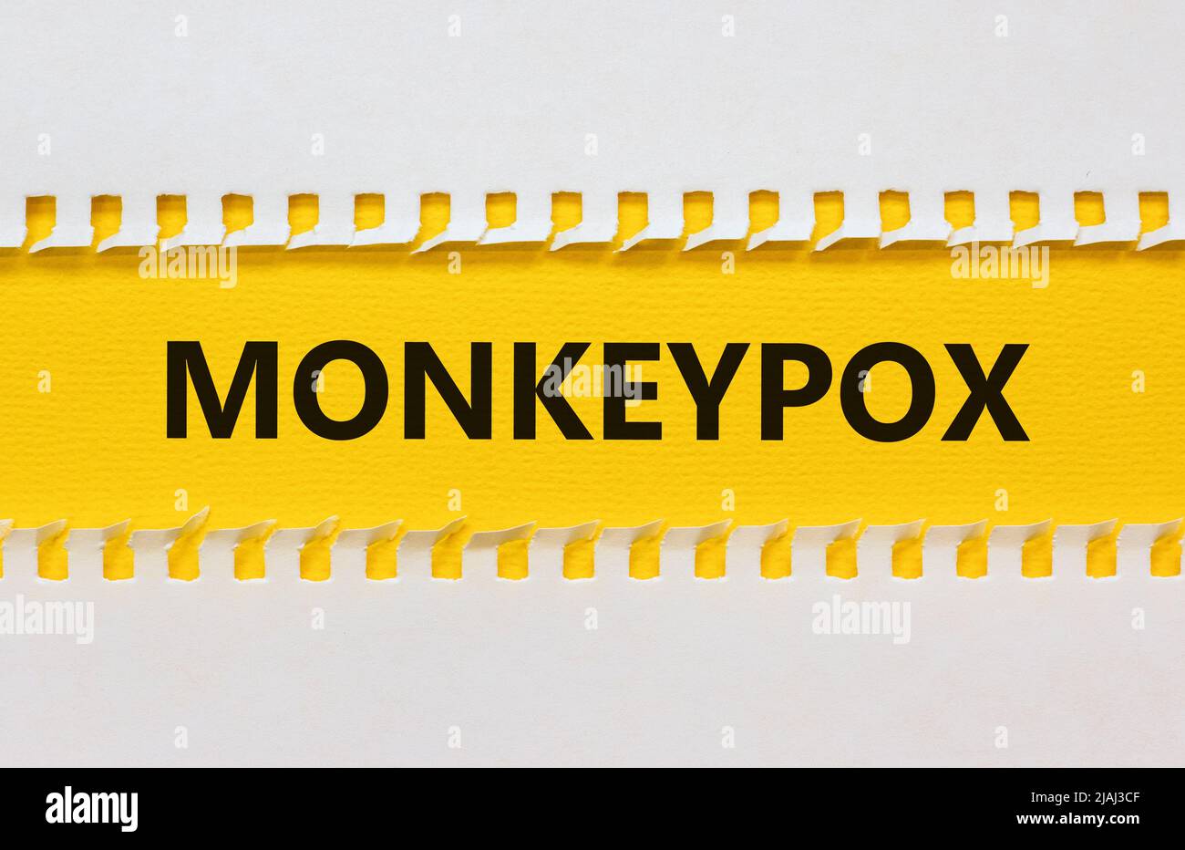 Monkeypox virus pandemic symbol. Concept words Monkeypox on yellow and ...