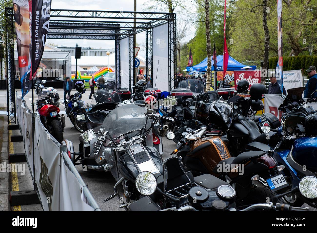 Estonian Motorcycle Season Opening. Motorcyclist gathering parade or ...