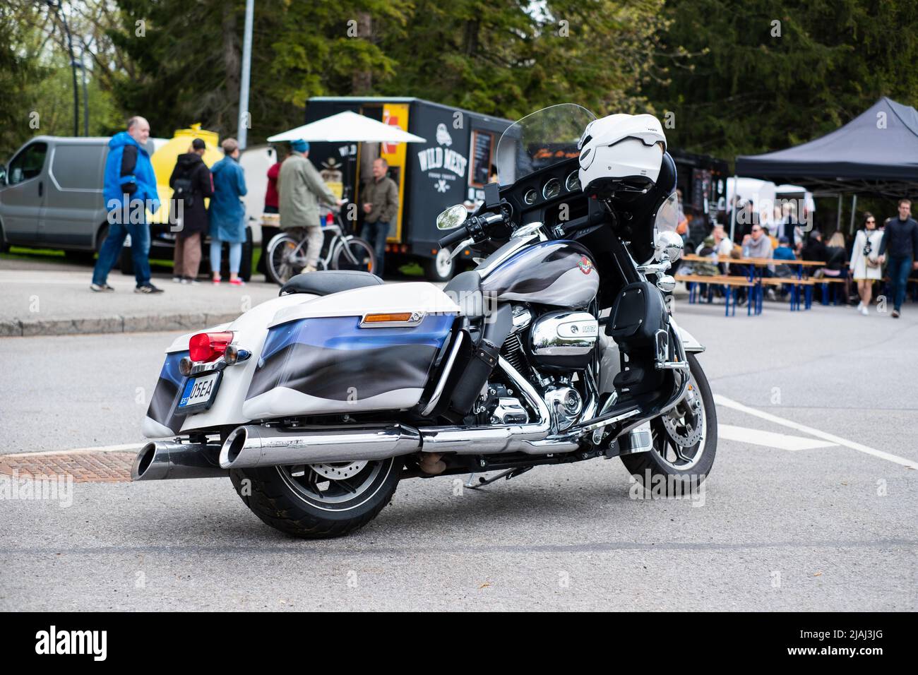 Estonian Motorcycle Season Opening. Police bike painted in Estonian ...