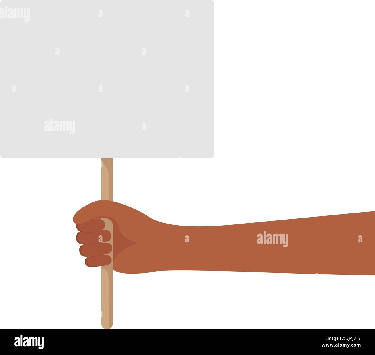 Hand Holding Blank Placard Demonstration And Protest Concept Vector