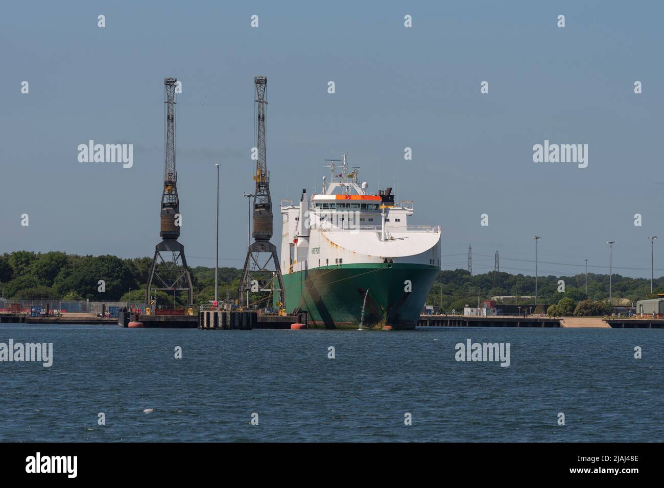 Marchwood, Southampton, England, UK. 2022. RORO cargo ship Hurst Point ...