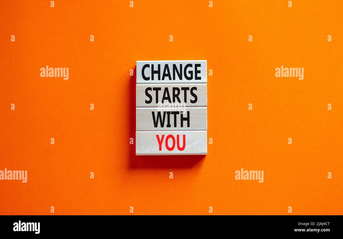 Change starts with you symbol. Concept words Change starts with you on ...