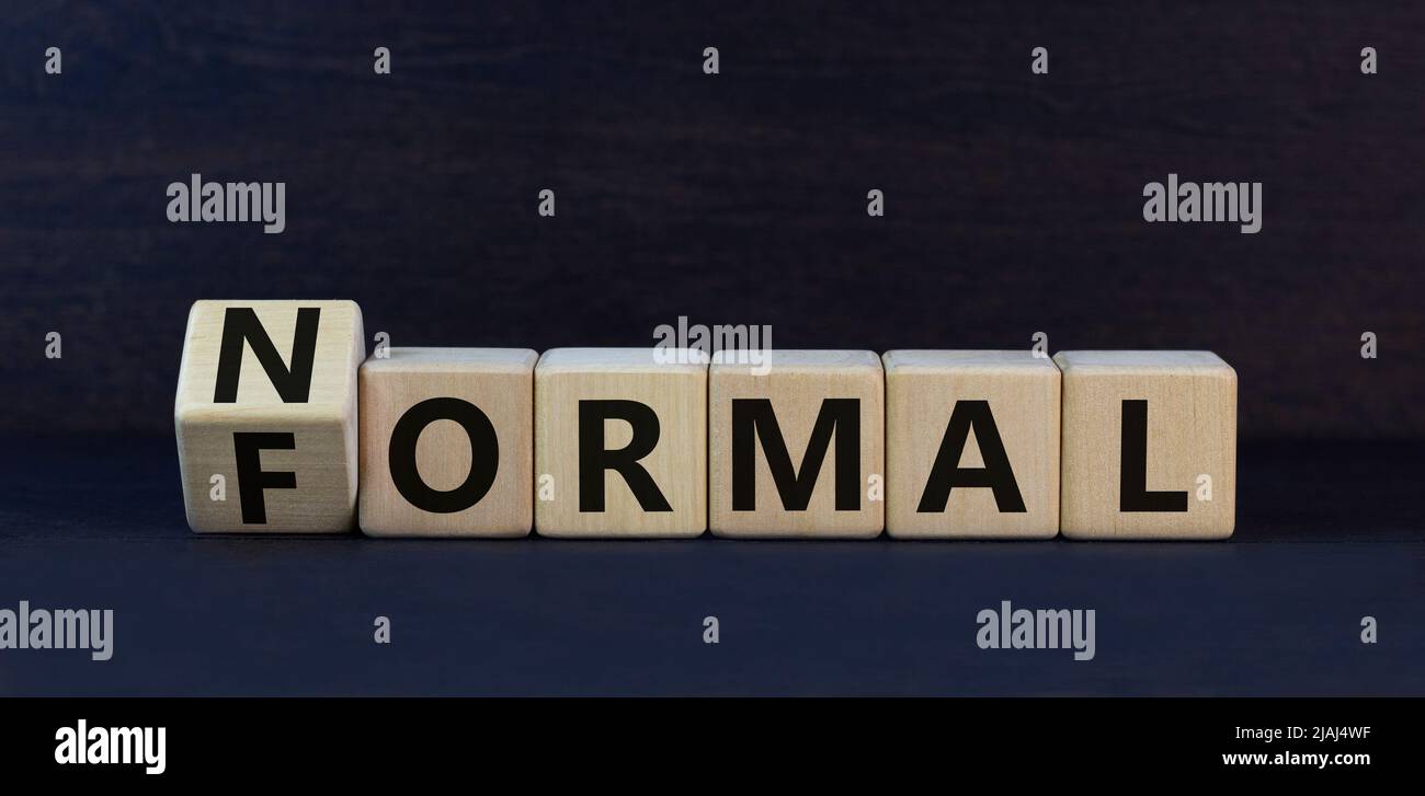 Formal or normal symbol. Turned wooden cubes and changed the concept ...