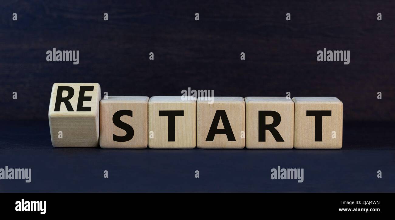 Start or restart symbol. Turned wooden cubes and changed the concept ...
