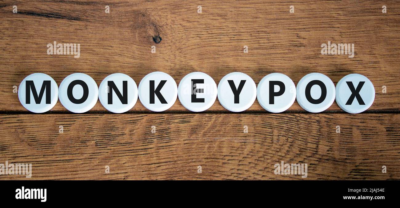 Monkeypox virus pandemic symbol. Concept words Monkeypox on white ...