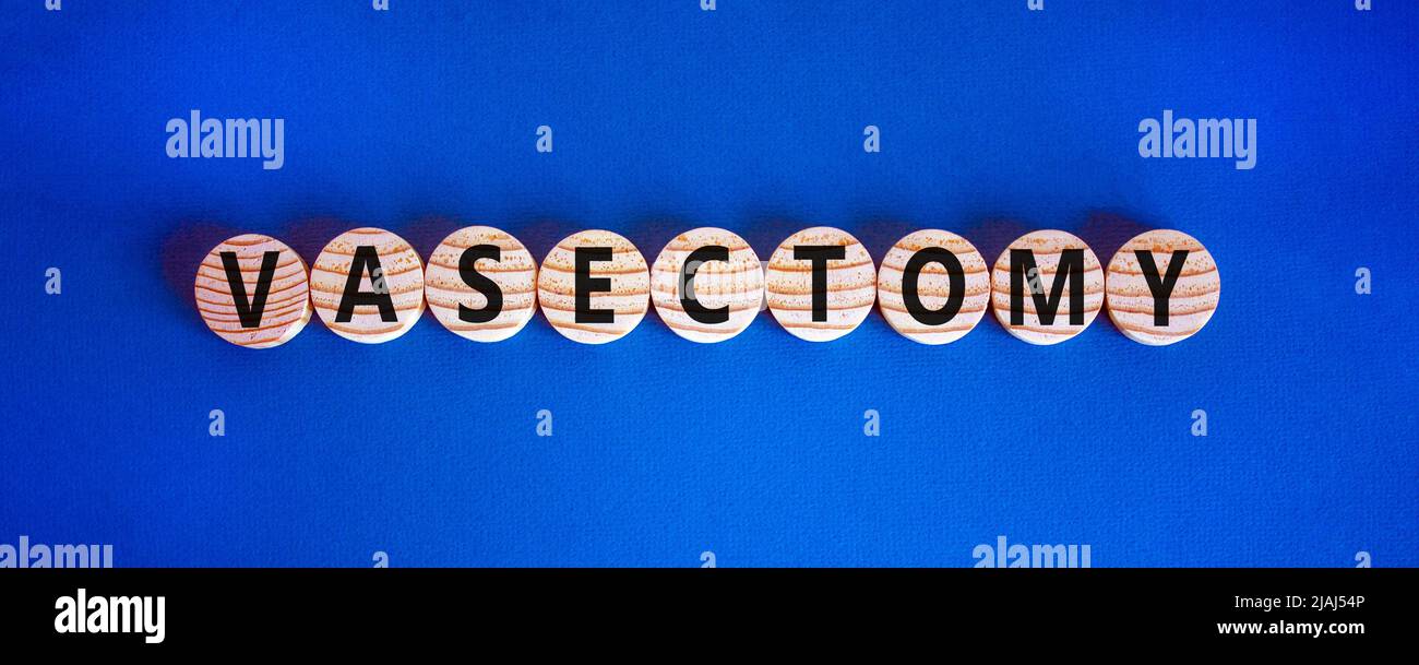 Vasectomy symbol. Concept words Vasectomy on wooden circles. Beautiful ...