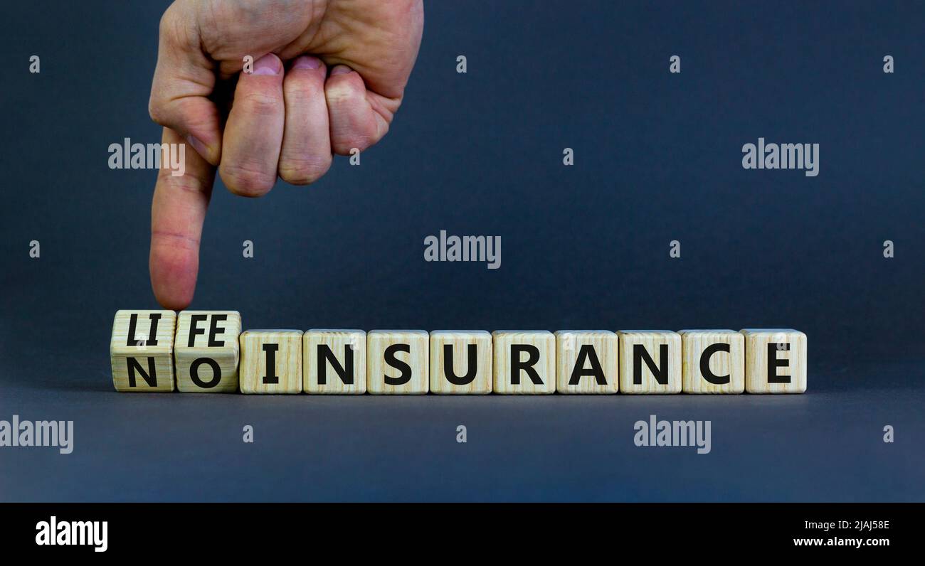 Life insurance symbol. Businessman turns cubes and changes concept ...