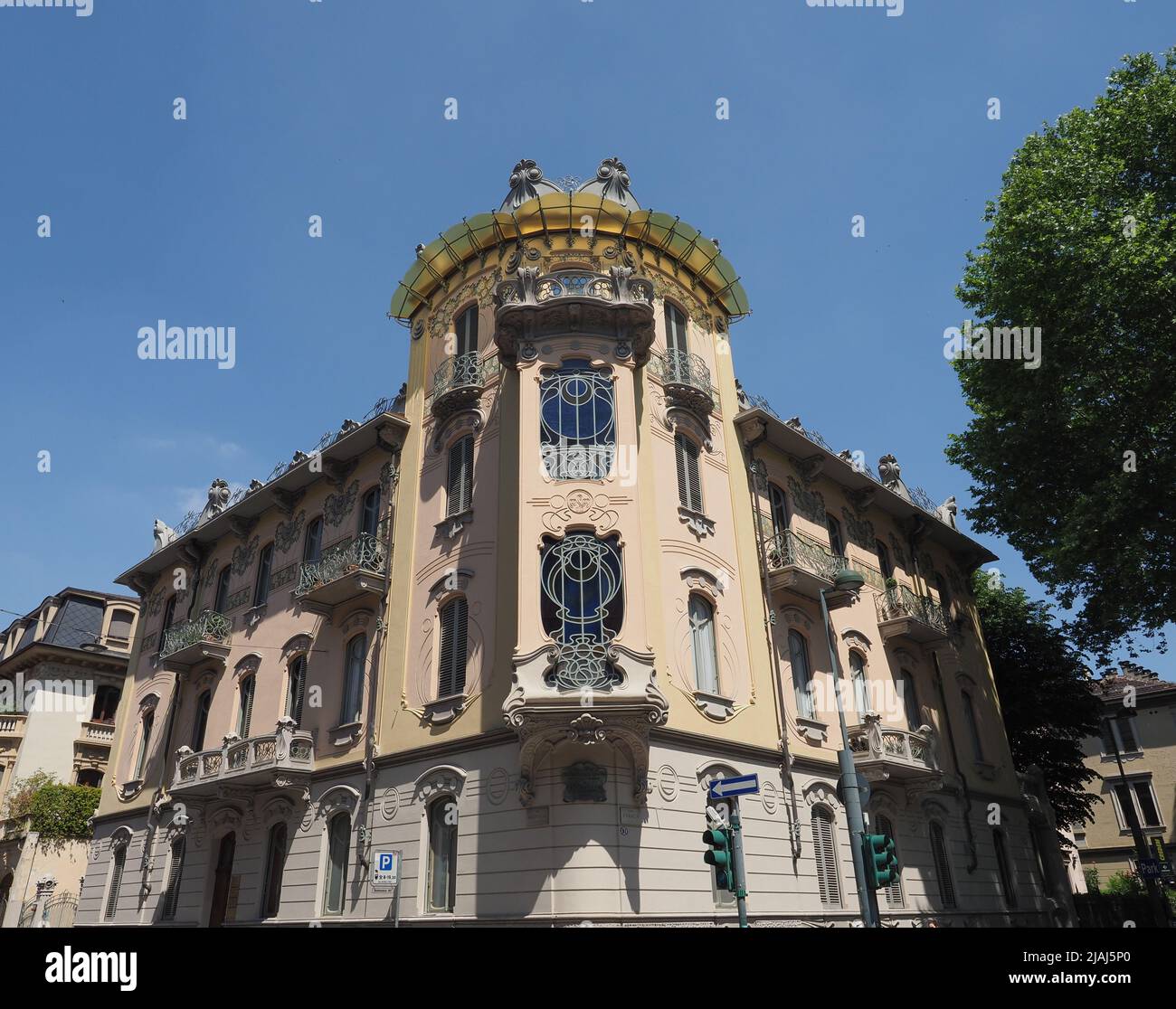 Casa Fleur aka Casa Fenoglio liberty house in Turin, Italy Stock Photo ...