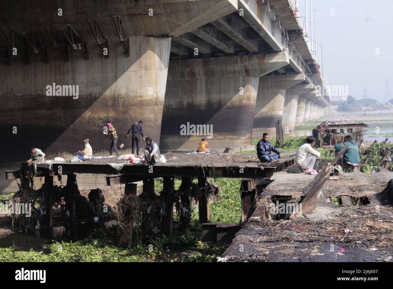 Yamuna cleaning river pollution hi-res stock photography and images - Alamy