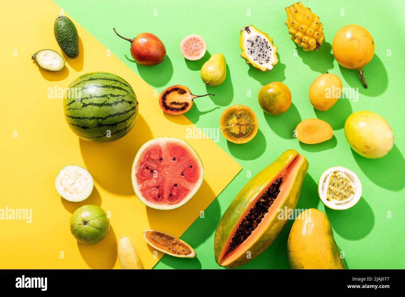 Photography Variety Of Tasty And Healthy Tropical Fruits Stock Photo ...