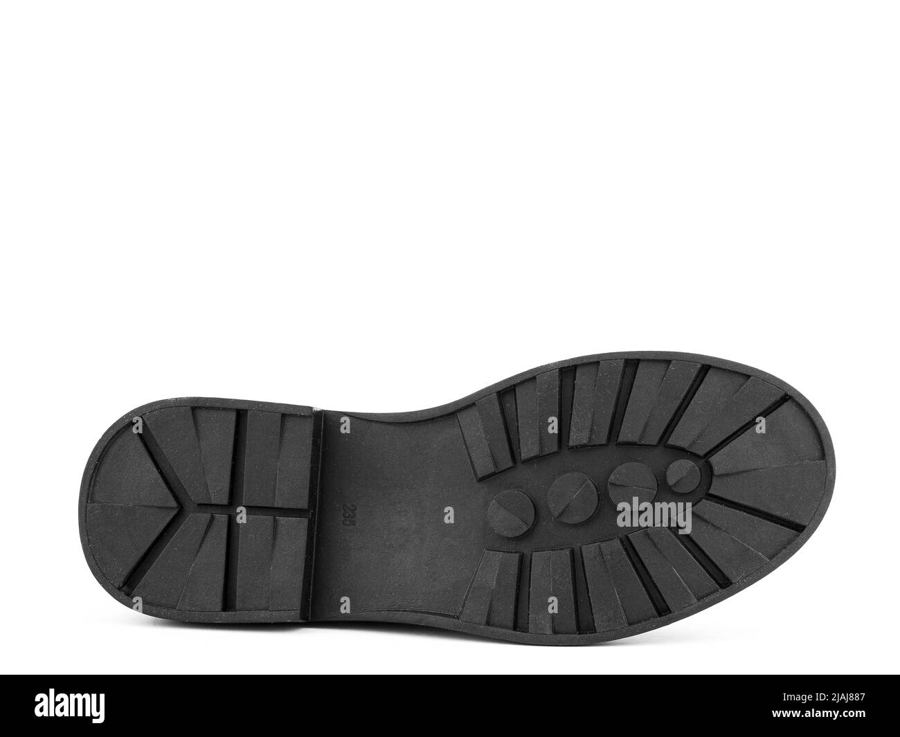 Sole for shoes, bottom view. Shoe sole close-up isolated on white ...