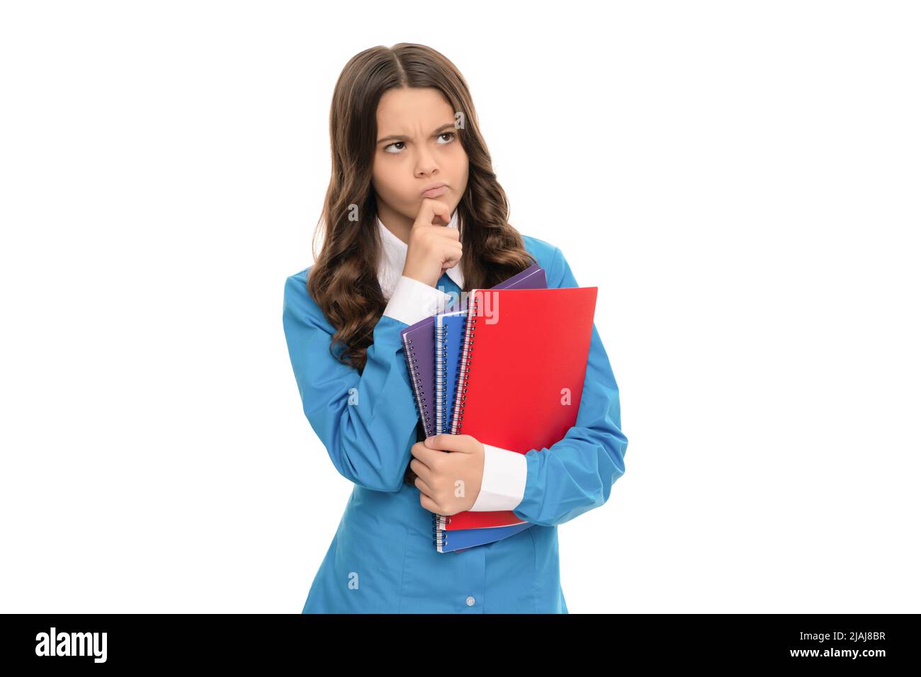 pondering child ready to study. childhood development. kid with ...