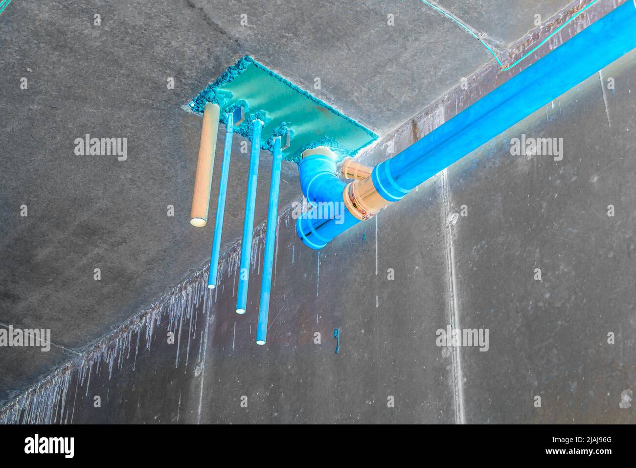 installation of water and sewer pipes in the technological opening of ...