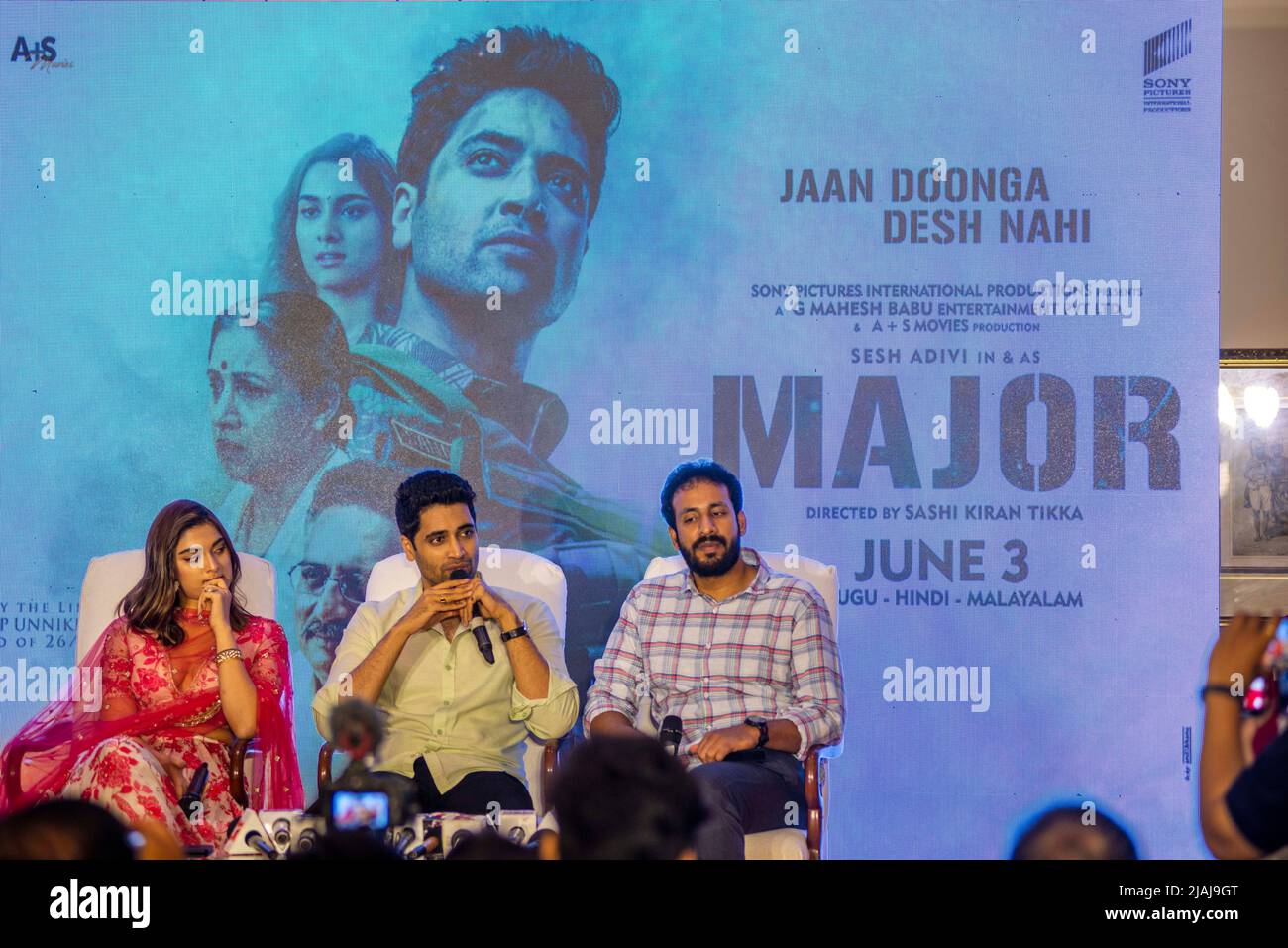 New Delhi, India. 30th May, 2022. (L to R) Actress Saiee Manjrekar ...