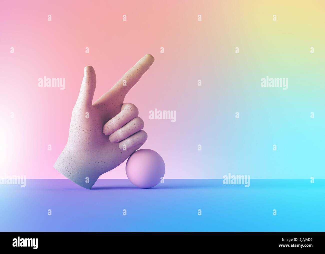 3d Render Mannequin Hand And Ball Finger Pointing Up Direction Gesture Isolated On Colorful