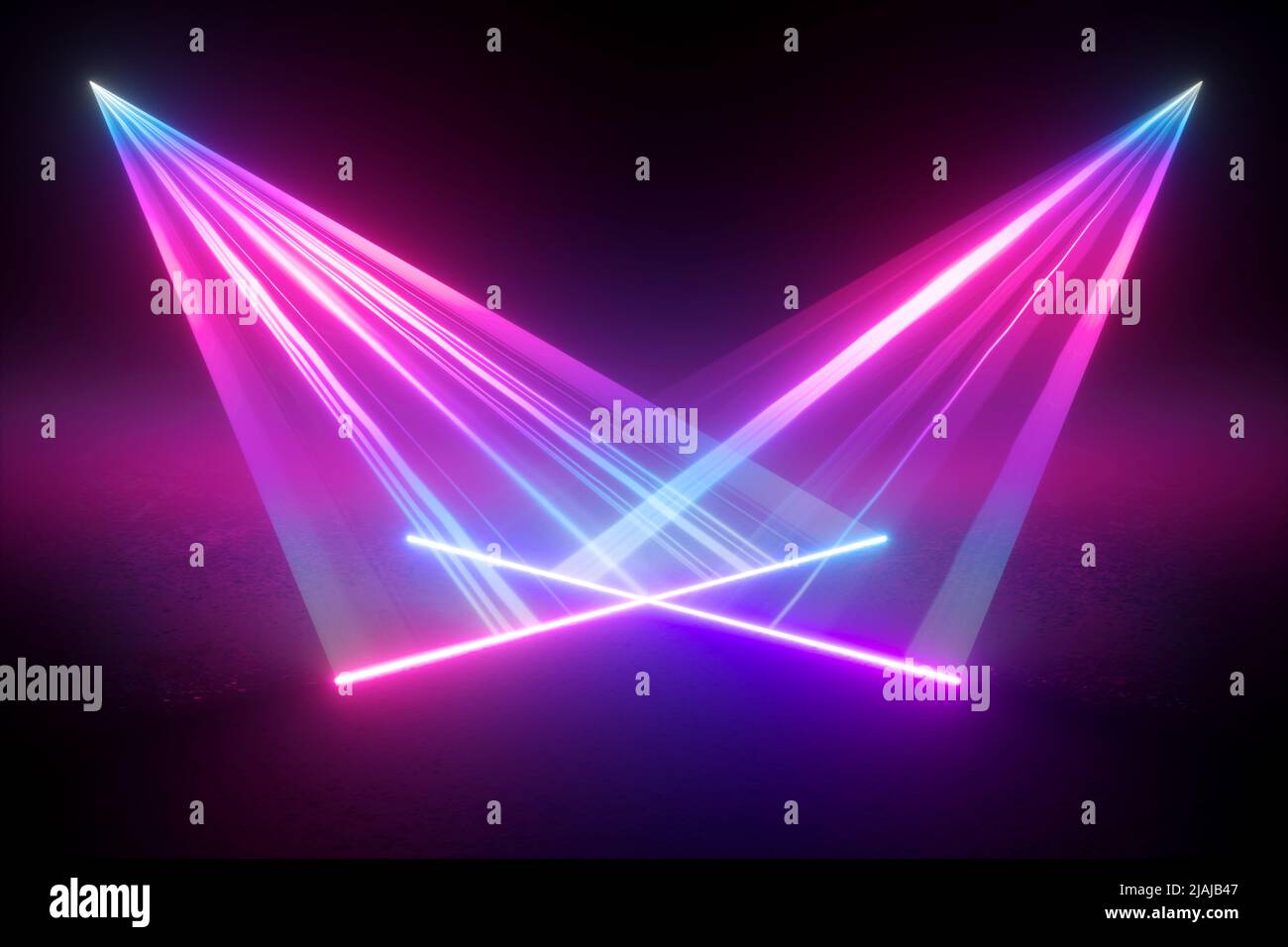 3d render, digital illustration. Neon light abstract background, pink ...