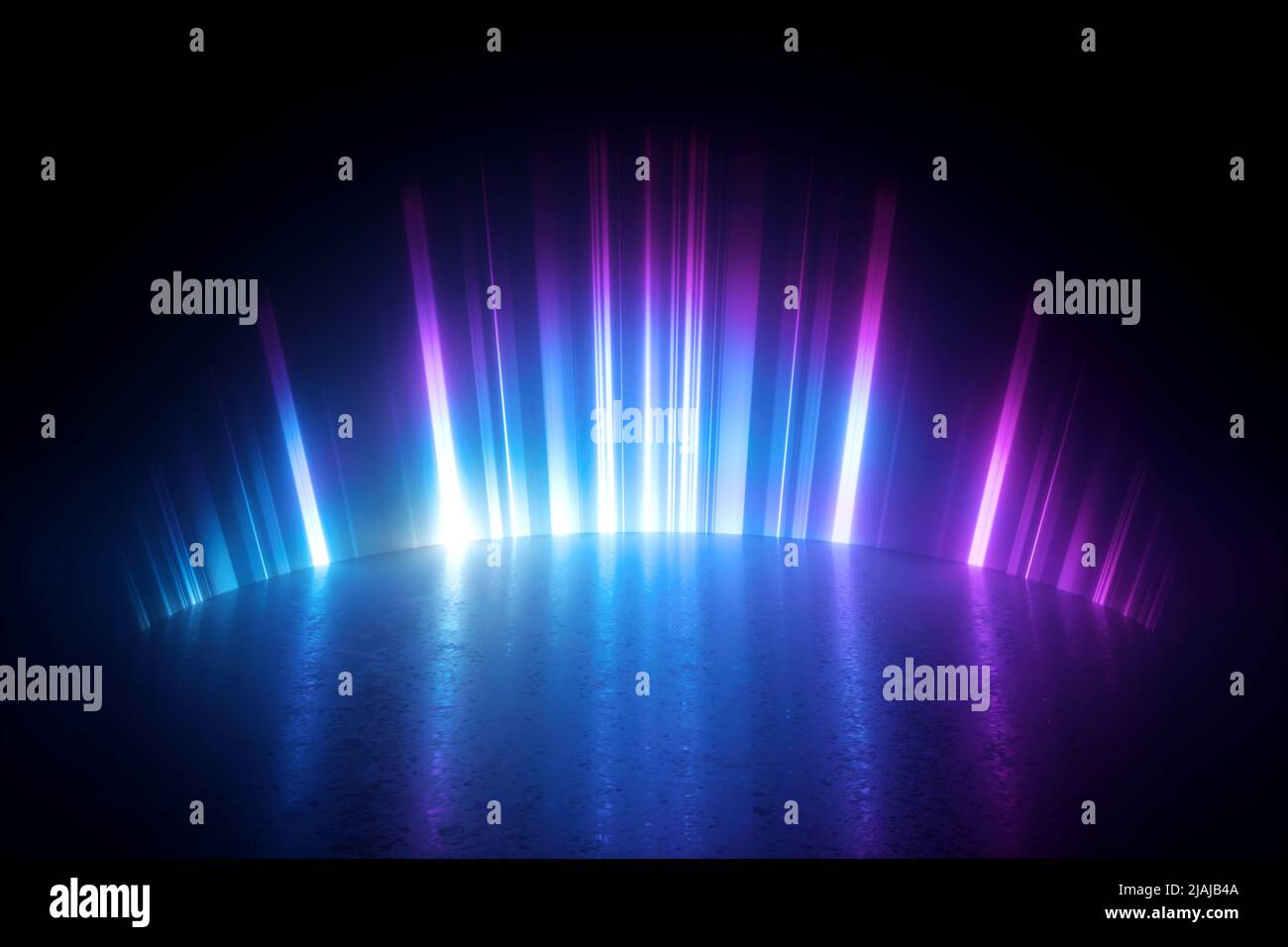 3d render, digital illustration. Abstract neon light background ...