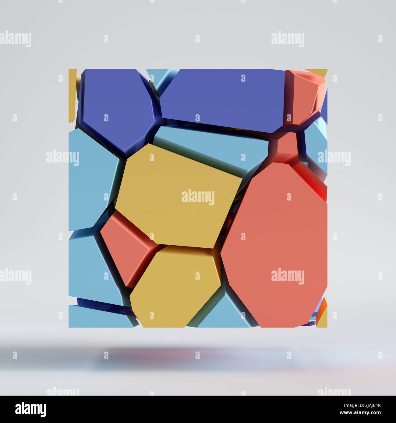 3d render, abstract colorful random mosaic tile, cut pieces, broken ...