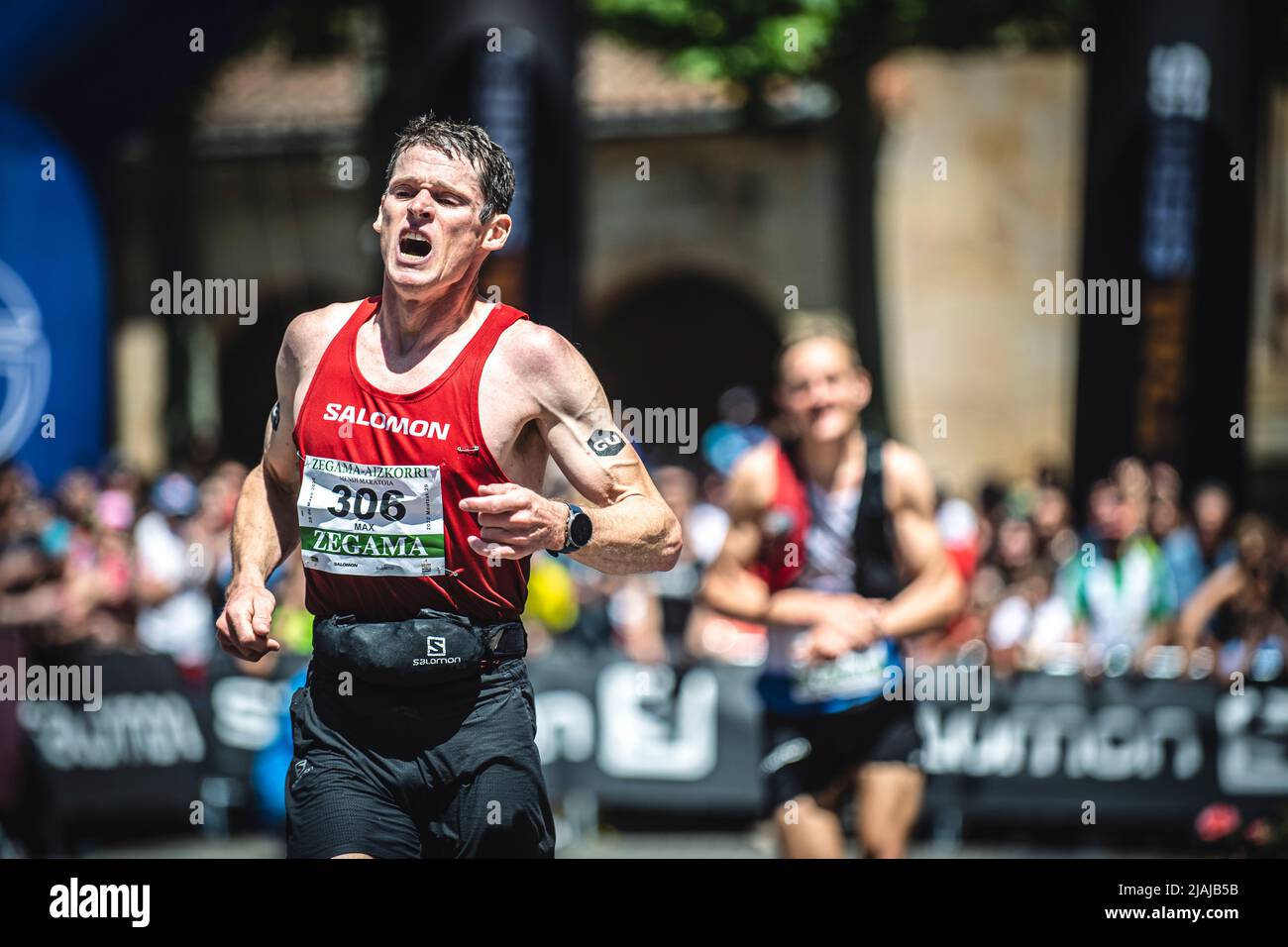 Max King participating in the Zegama-Aizkorri Alpine Marathon 2022 ...