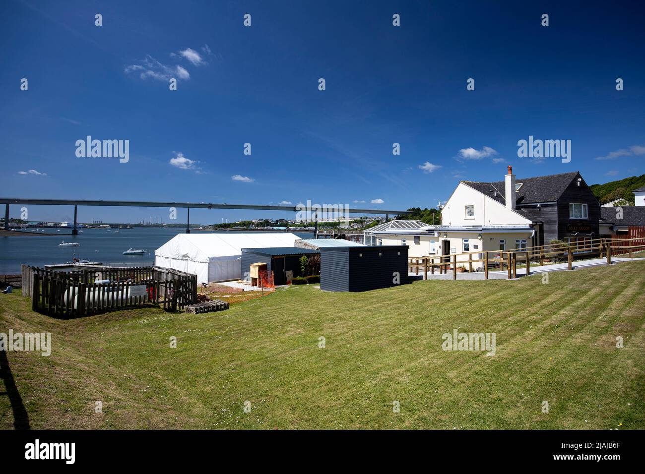 A view of the Jolly Sailor pub in Burton Ferry, Wales on the 28th May ...
