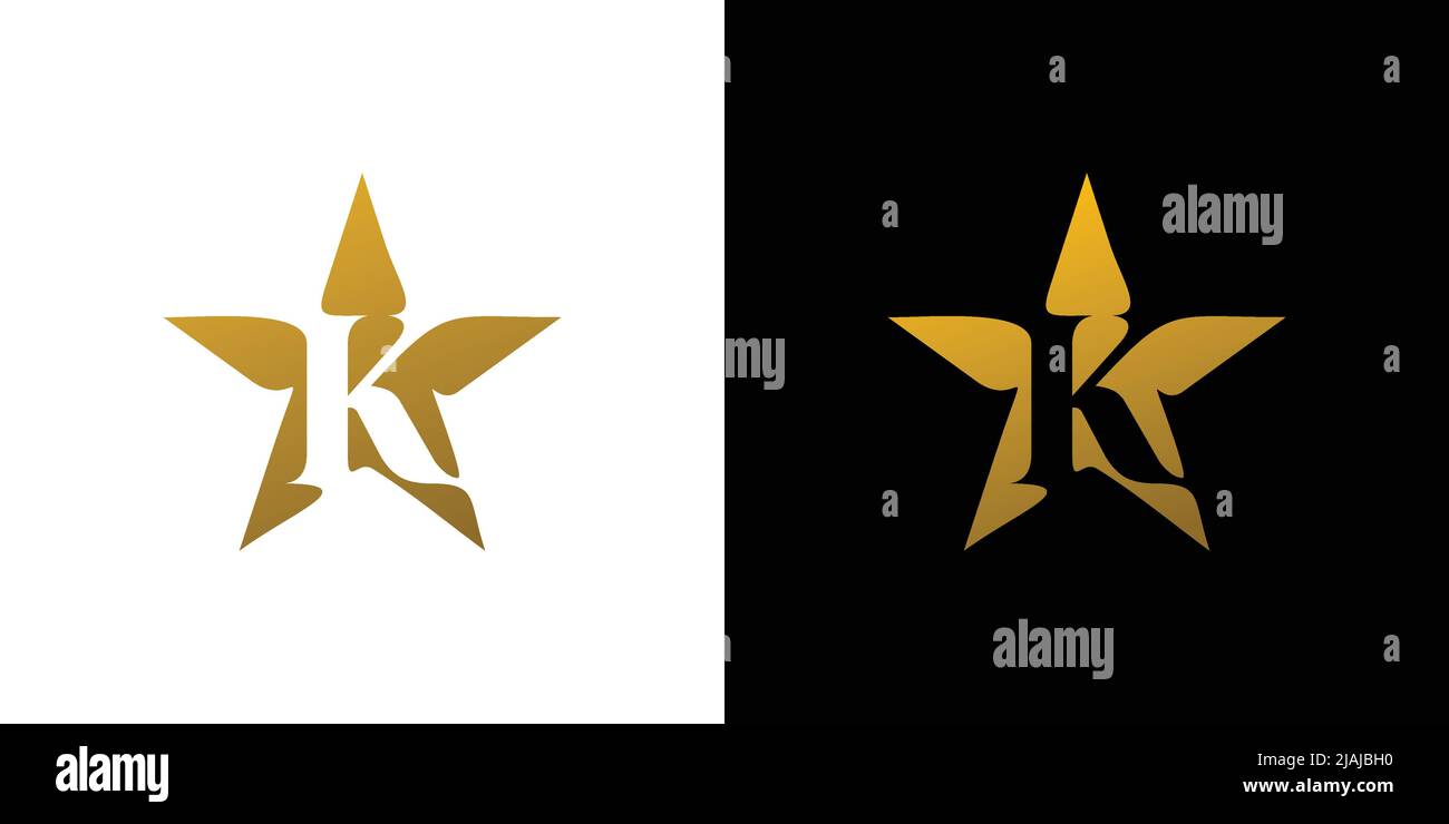 Elegant and professional letter K initials star logo design Stock ...