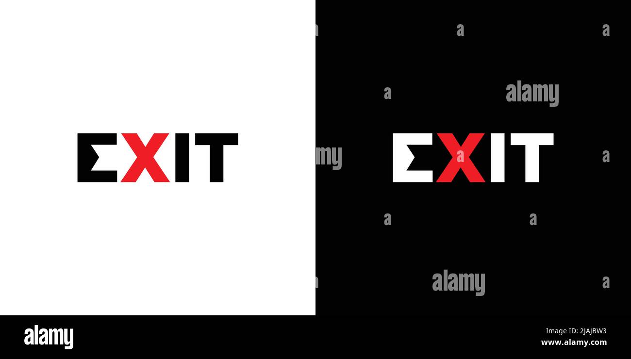 Modern and unique exit text illustration logo design Stock Vector Image ...