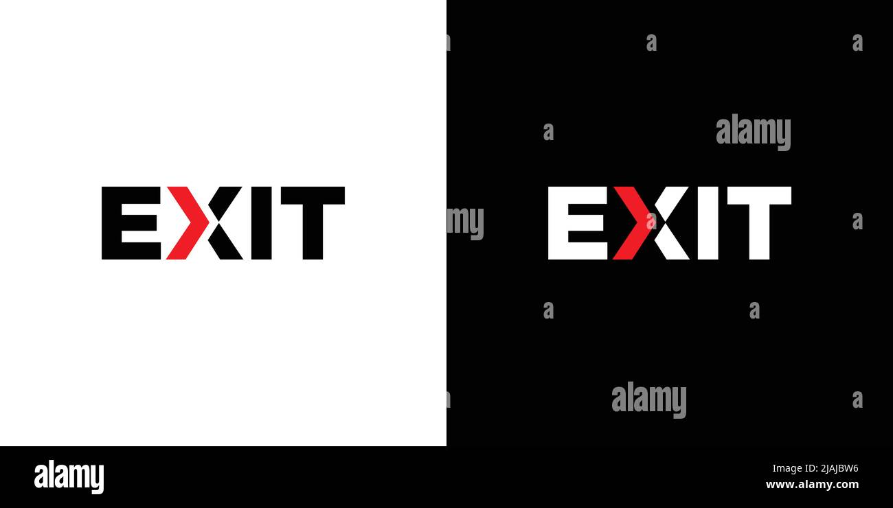Modern and unique exit text illustration logo design 2 Stock Vector ...