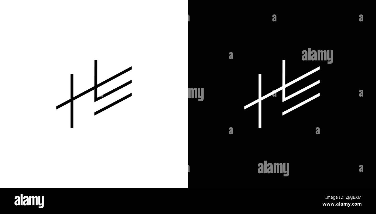 Simple and modern letter HE initials logo design Stock Vector Image ...