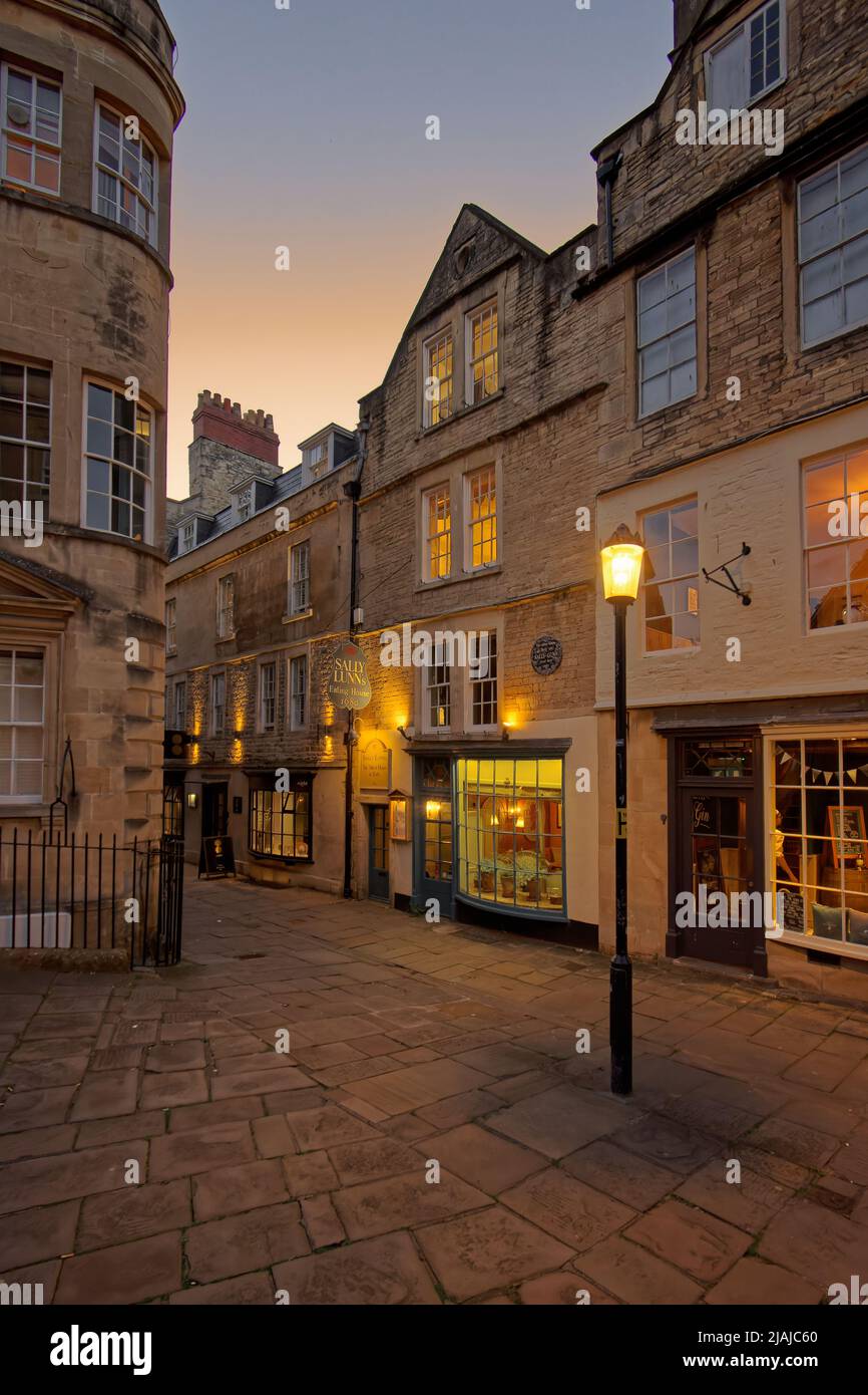 blue hour sunset on Bath's streets Stock Photo - Alamy