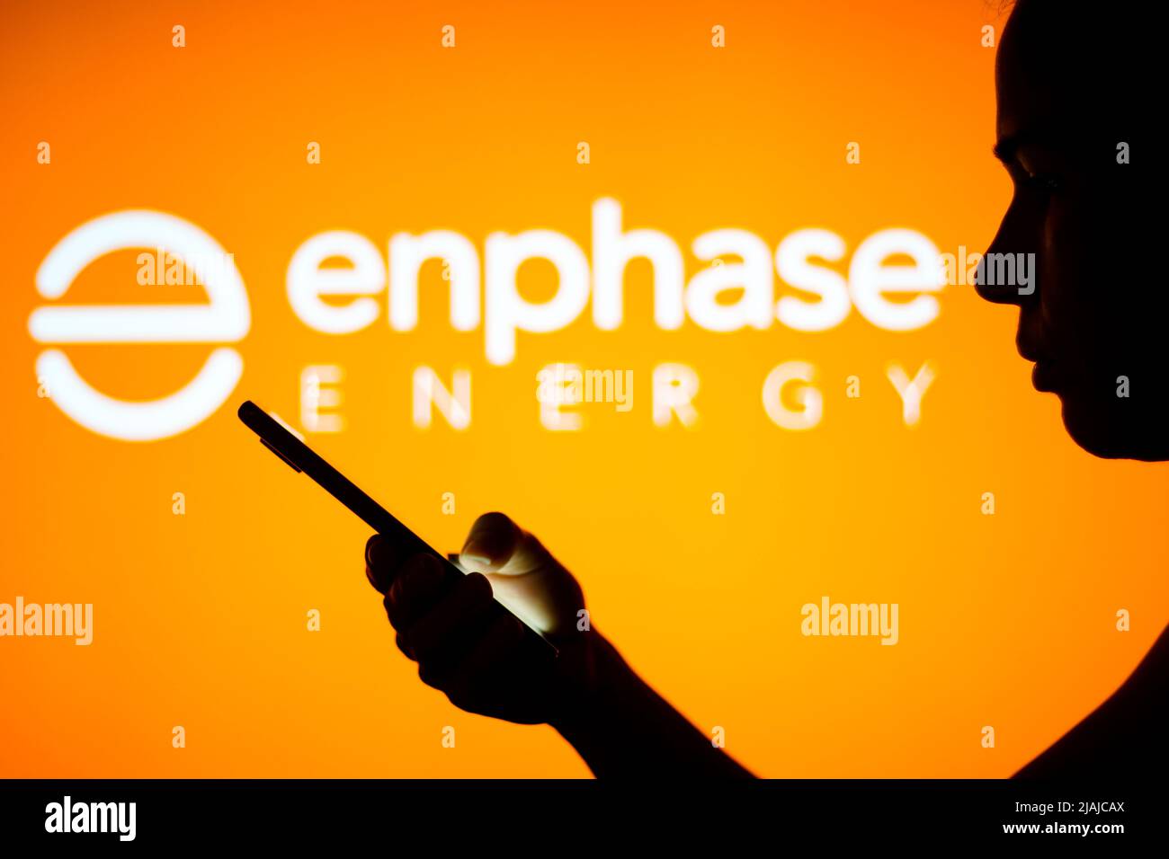 In this photo illustration, the Enphase Energy logo is seen in the ...