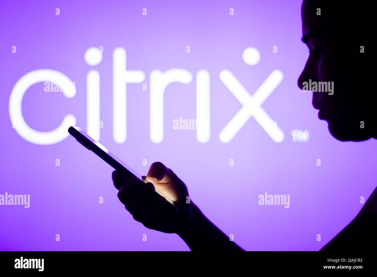 In this photo illustration, the Citrix Systems logo is seen in the ...